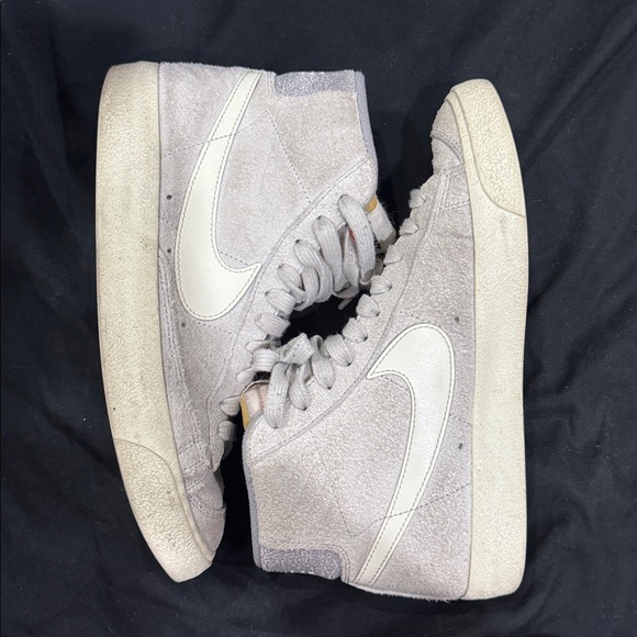 Nike | Shoes | Gray Hightop Nike Sneakers With White Accents | Poshmark